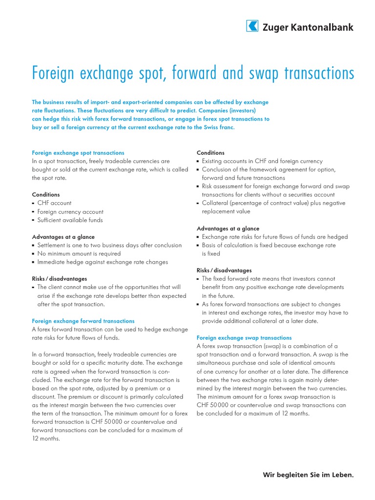 Foreign Exchange Spot Forward Swap | PDF | Foreign Exchange Market ...