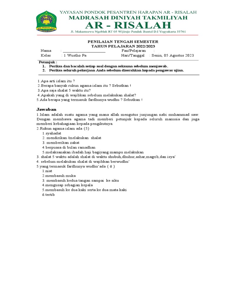 Format PTS 2023-1 | PDF | Karier & Perkembangan | Pengembangan Diri
