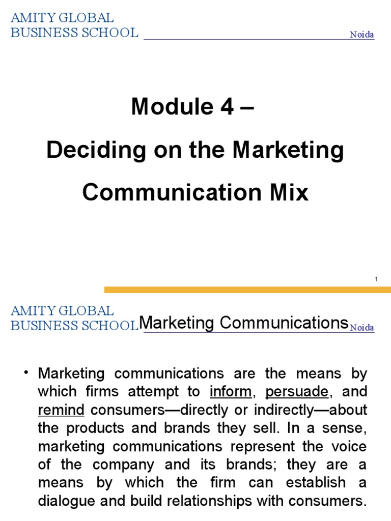 Marketing Communication Mix Overview | PDF