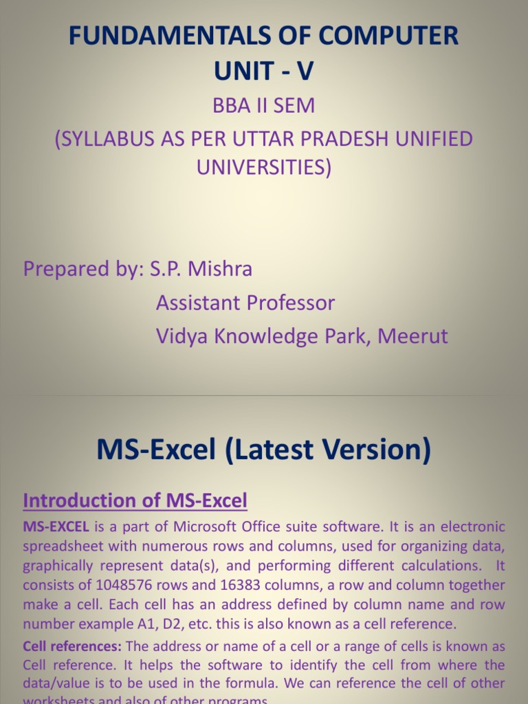 Foc Unit 5 | PDF | Microsoft Excel | Microsoft Power Point Foc Unit 5 | PDF | Microsoft Excel | Microsoft Power Point