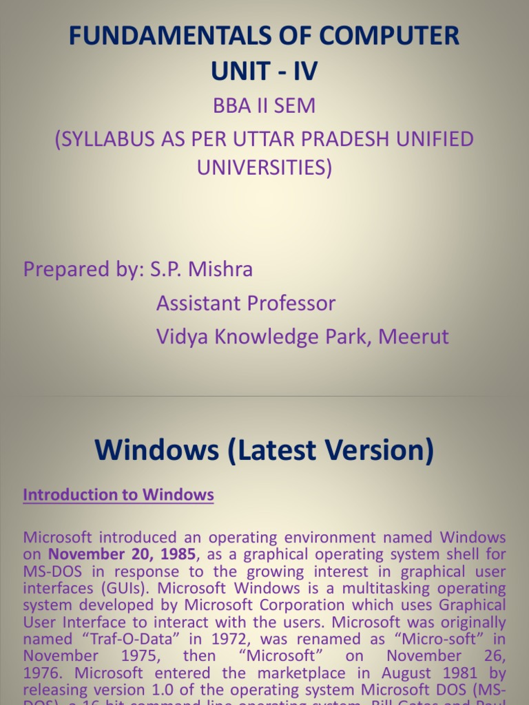 Foc Unit 4 | PDF | Microsoft Windows | Microsoft Word Foc Unit 4 | PDF | Microsoft Windows | Microsoft Word