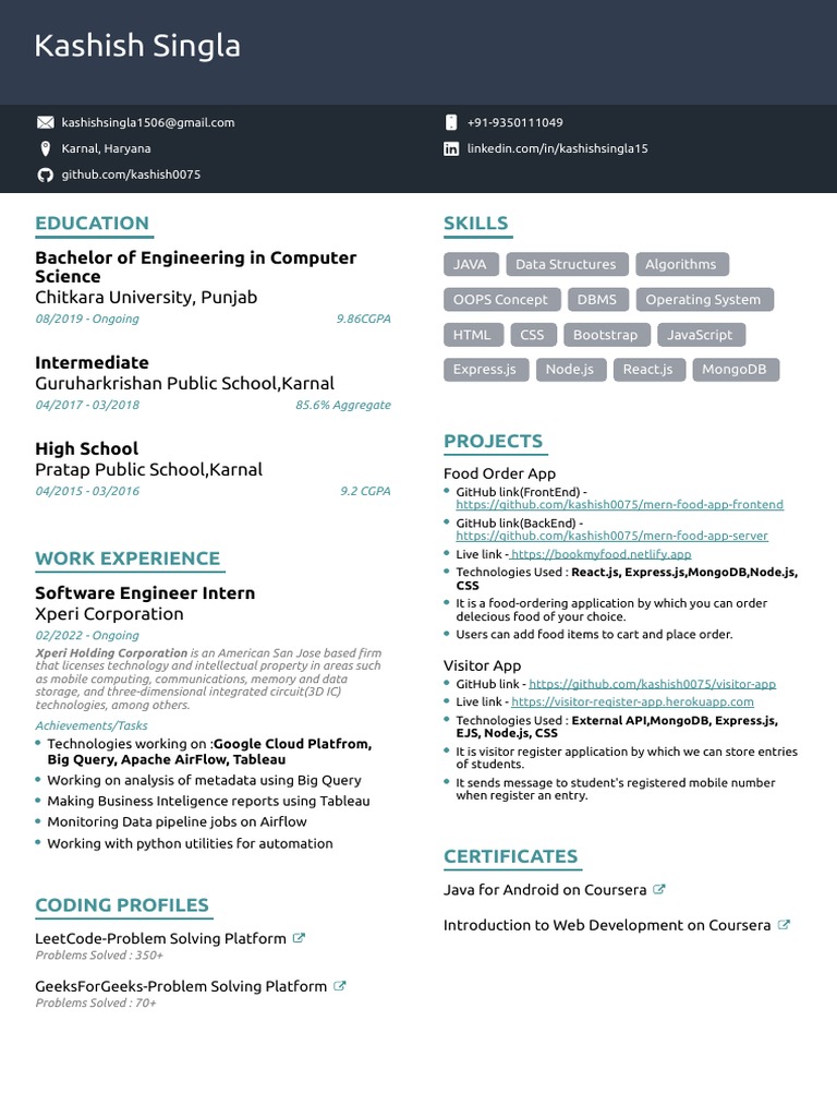 Kashish's Resume 2 PDF | PDF