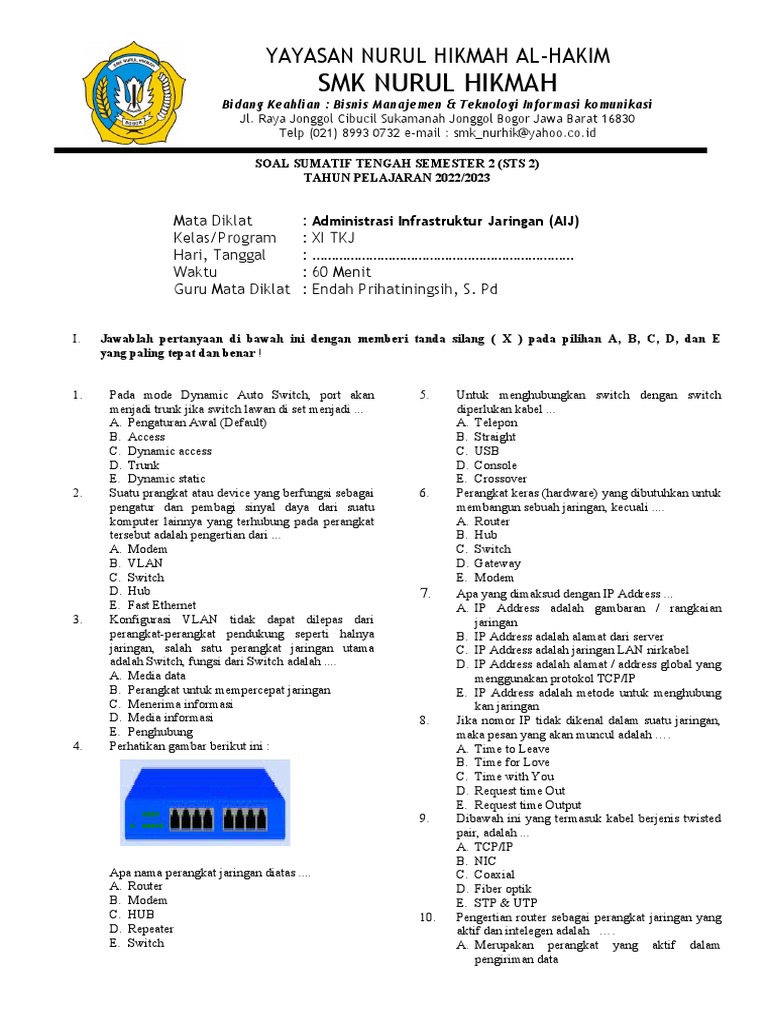 Soal STS AIJ XI | PDF