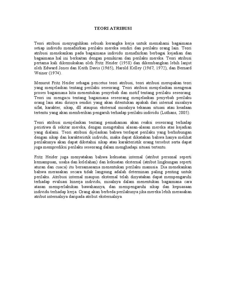 Teori Atribusi | PDF