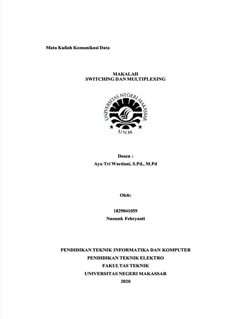 PDF Nununk Febryanti Switching Dan Multiplexing - Compress | PDF PDF Nununk Febryanti Switching Dan Multiplexing - Compress | PDF