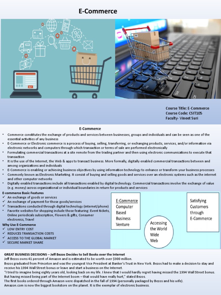 E-Commerce: Transactions in Digital Markets | PDF | Internet Service ...