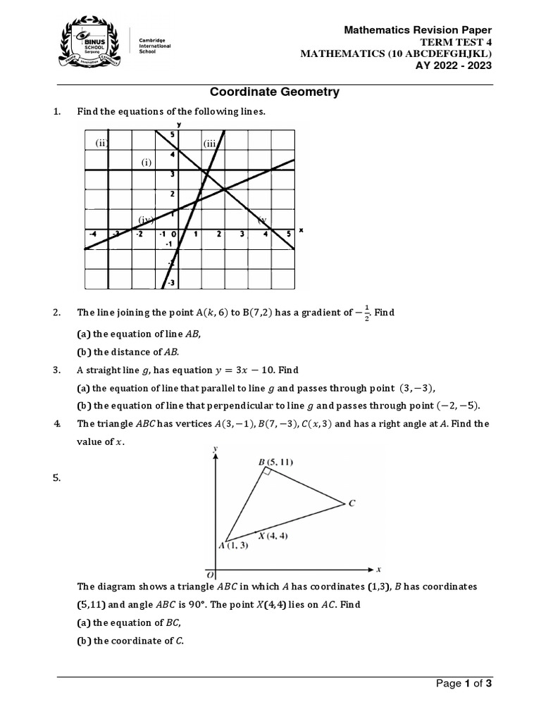 Revision Paper Term Test | PDF