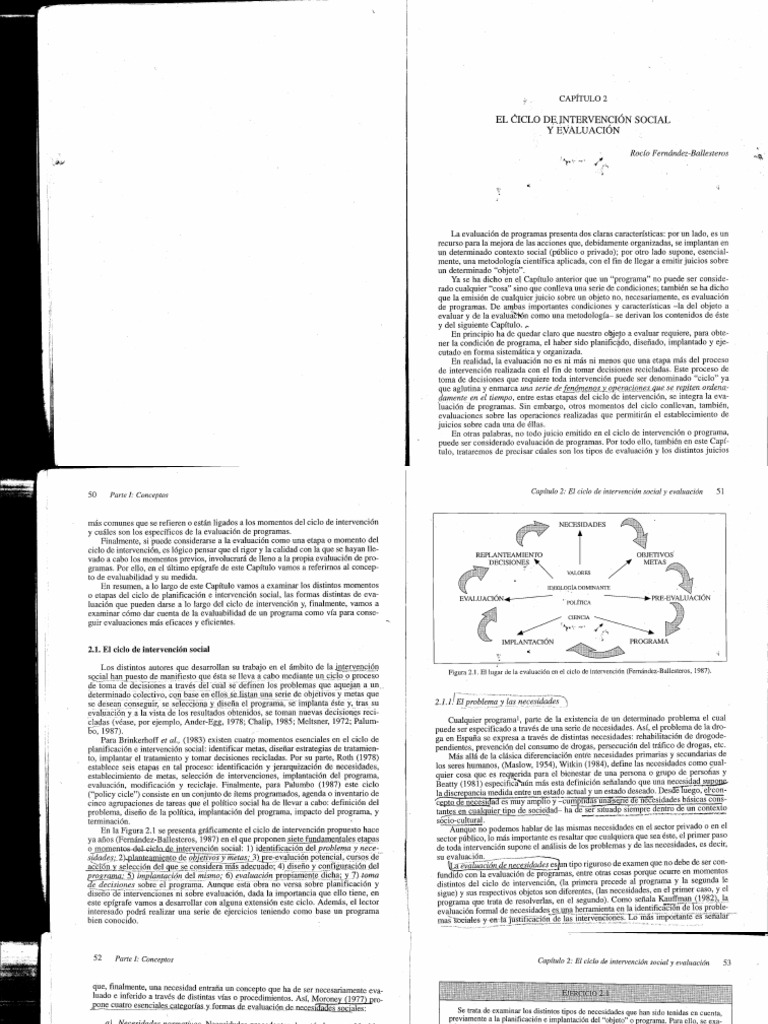 Fernández Ballesteros - Evaluación de Programas Capitulo 2 y 3 | PDF
