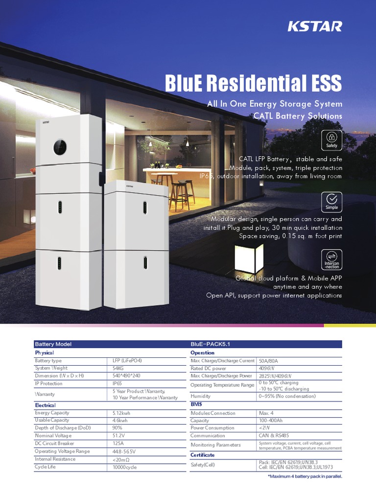 Blue Residential Ess: All in One Energy Storage System Catl Battery ...