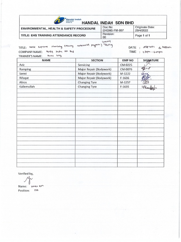 Noise Exposure Monitoring Internal Training PDF | PDF