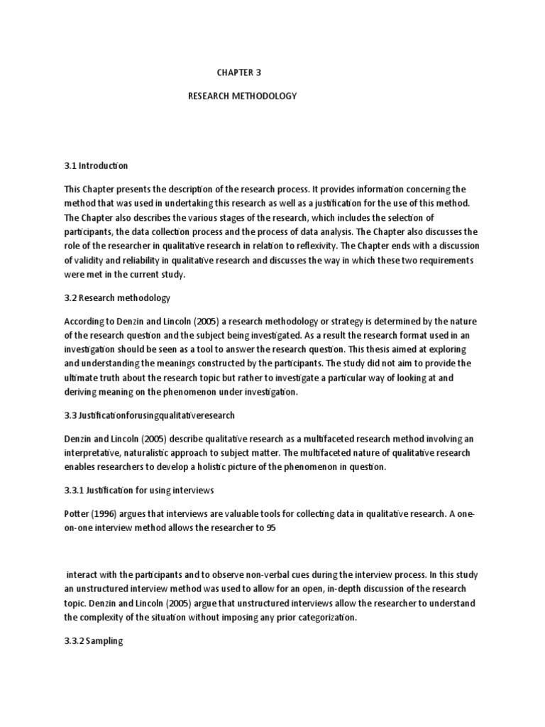 Chapter 3 | PDF | Methodology | Qualitative Research