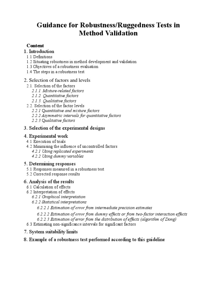 Robustness and Ruggedness in Analytical Method Validation | PDF ...
