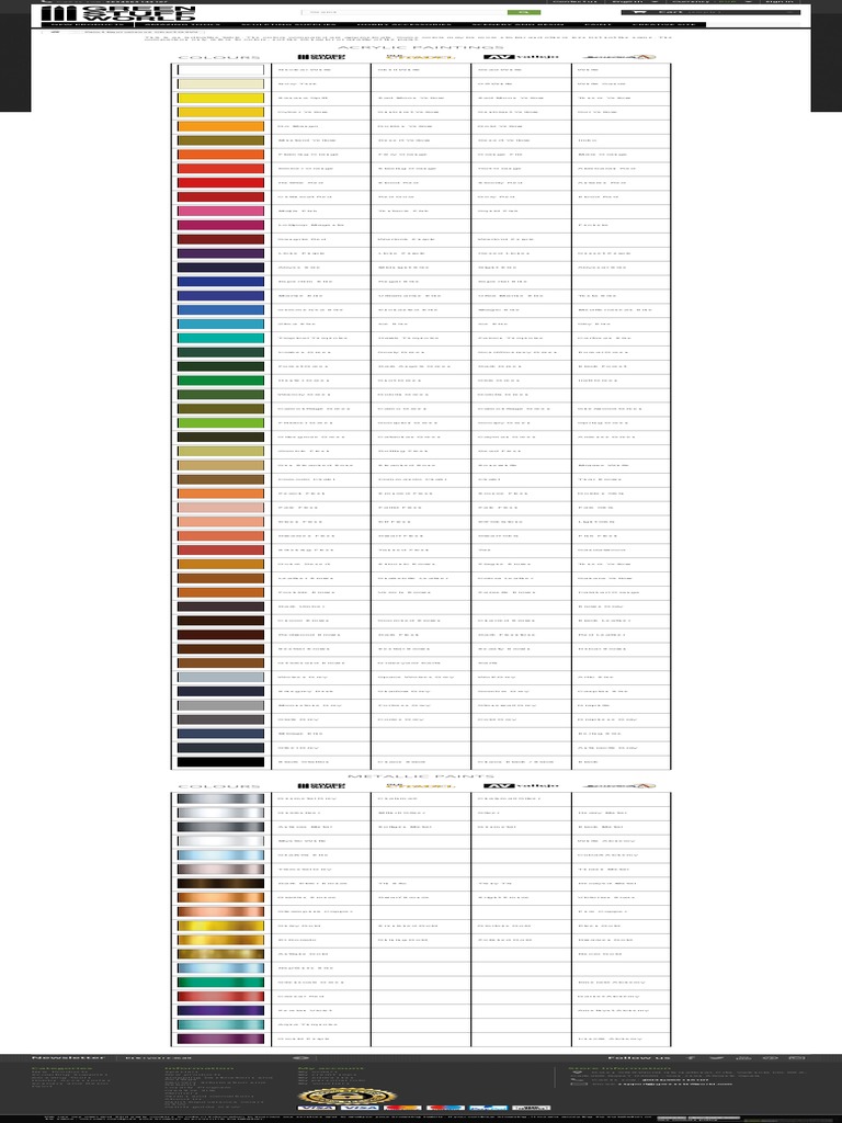 Paint Equivalence Chart GSW - Green Stuff World Shop PDF | PDF | Blue ...