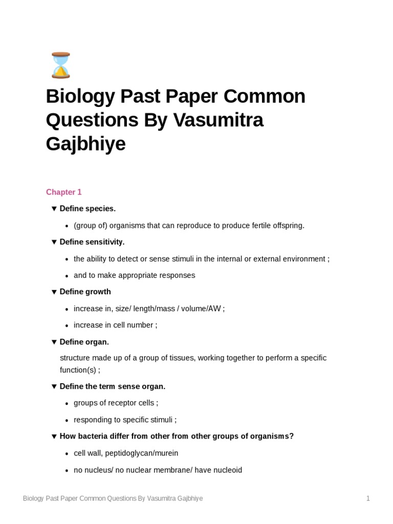 Biology_Past_Paper_Common_Questions_By_Vasumitra_Gajbhiye.pdf | PDF ...