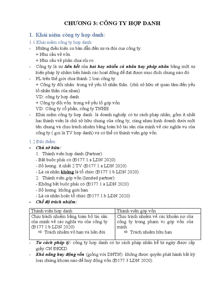Chương 3 Công Ty H P Danh | PDF