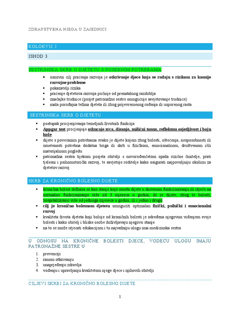 Zdravstvena Njega U Zajednici | PDF