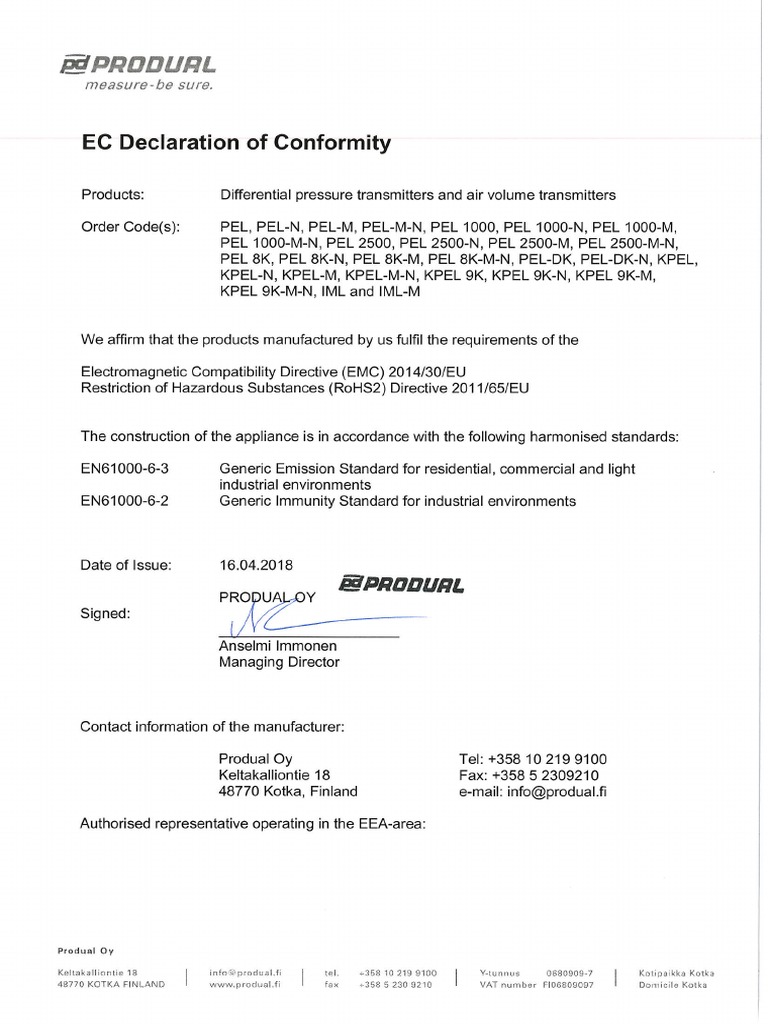PEL+2500CE+certification-en US | PDF