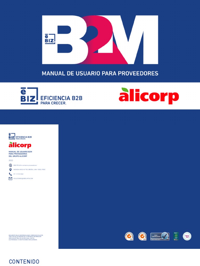 Manual Proveedores B2M Alicorp | PDF | Factura