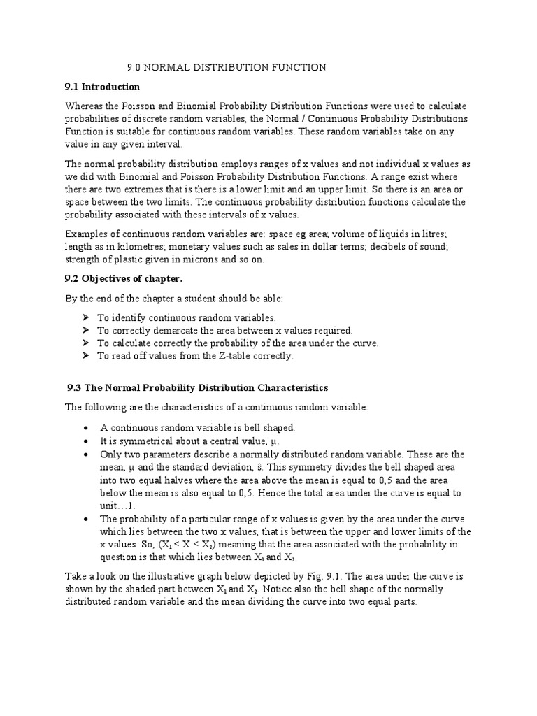 9.0 Normal Distribution Function | PDF
