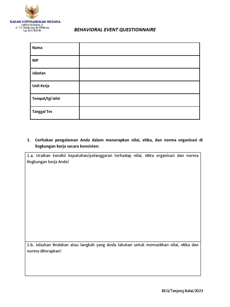 Form BEQ | PDF