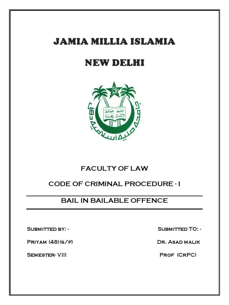 Assignment CRPC | PDF | Bail | Arrest