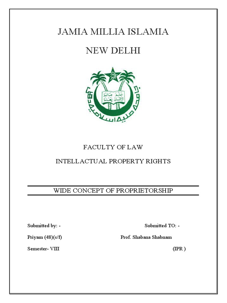 IPR Assignment | PDF | Sole Proprietorship | Partnership