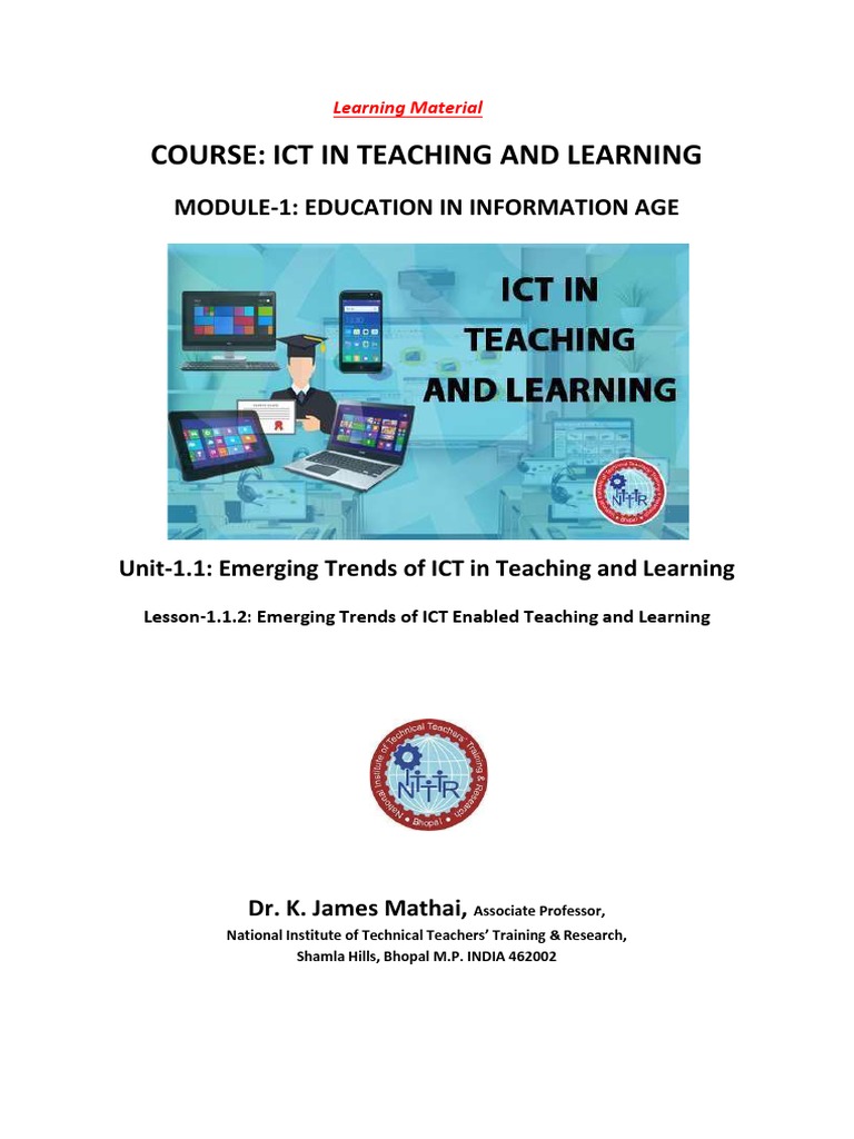C06 M01 U01 L02 Emerging Trendsof ICTELKJMJuly 2022 | PDF | Educational Technology | Virtual Reality