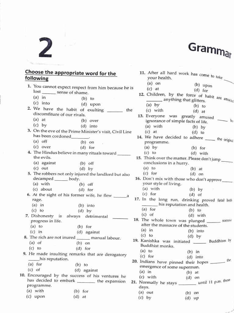 Grammar MCQs | PDF