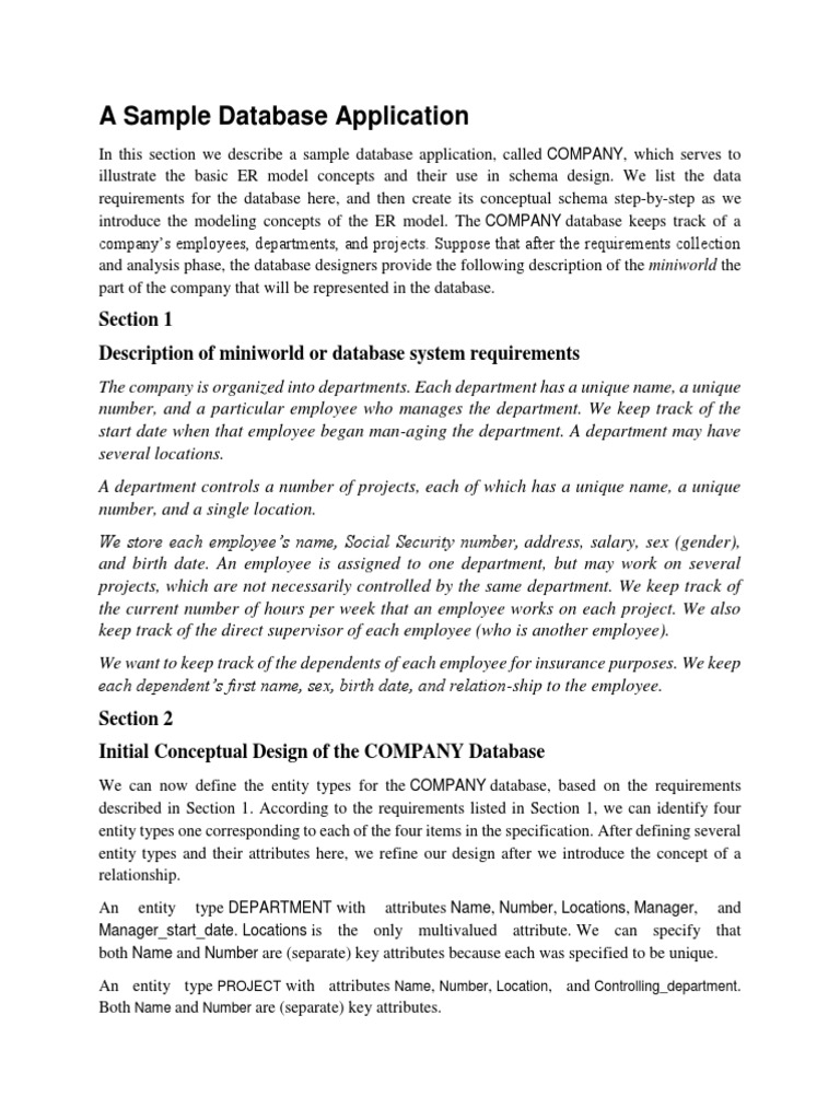 A Sample Database Application PDF | Download Free PDF | Databases ...