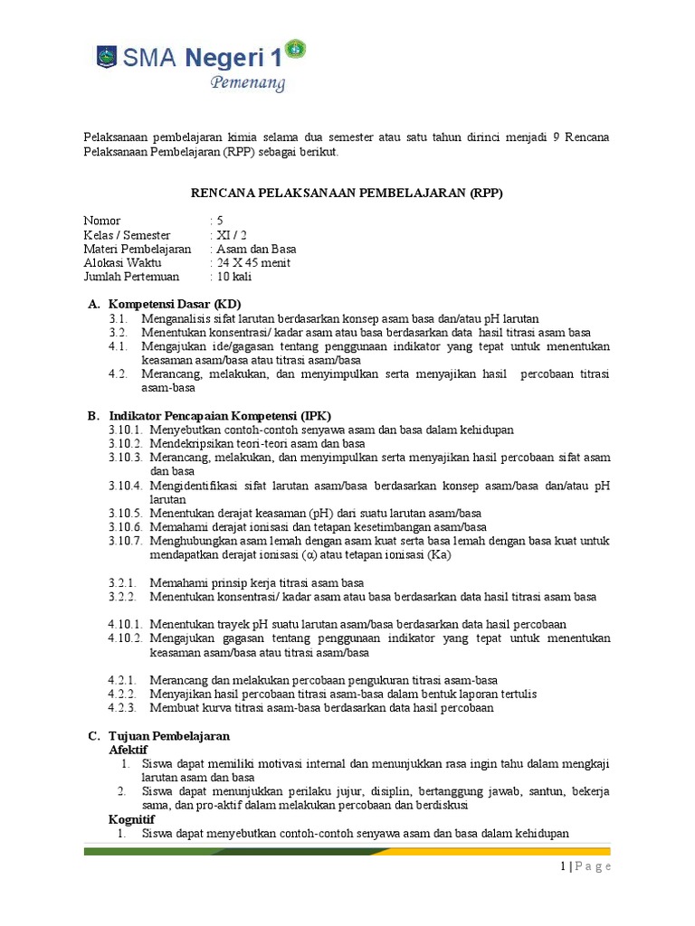 RPP Per Pertemuan | PDF