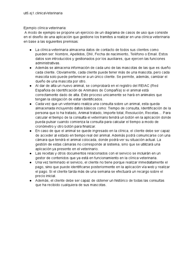 Ut6 Ej1 Clinicaveterinaria | PDF | Ciencias de la Computación | Tecnologías de la información