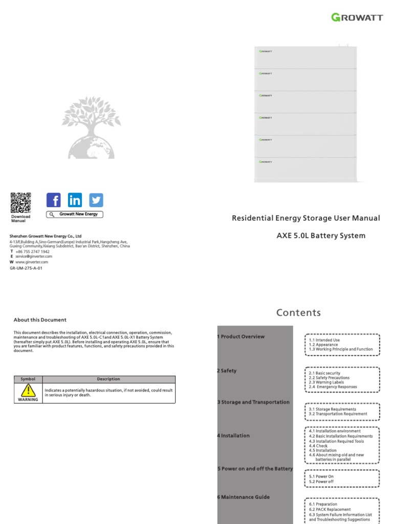 Residential Energy Storage User Manual: Comprehensive guide providing ...