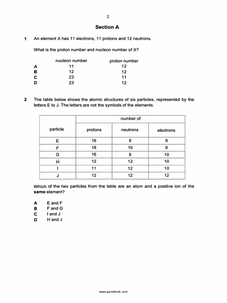 Chemistry Questions and Answers Guide | PDF | Atoms | Proton