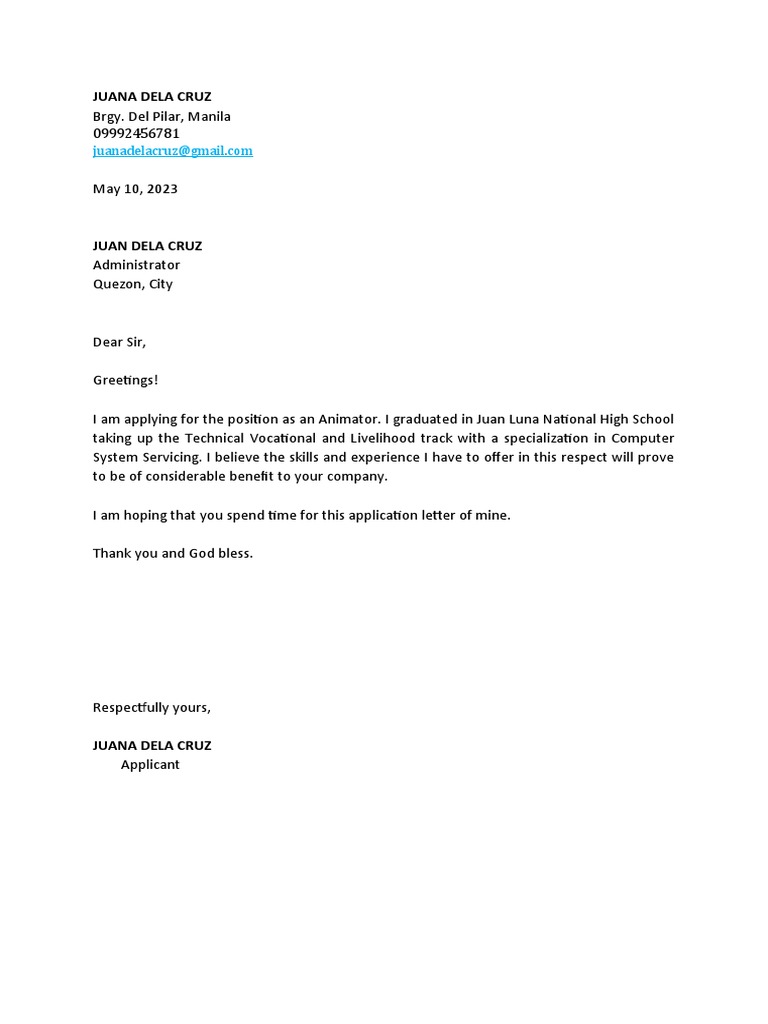 Application Letter | PDF