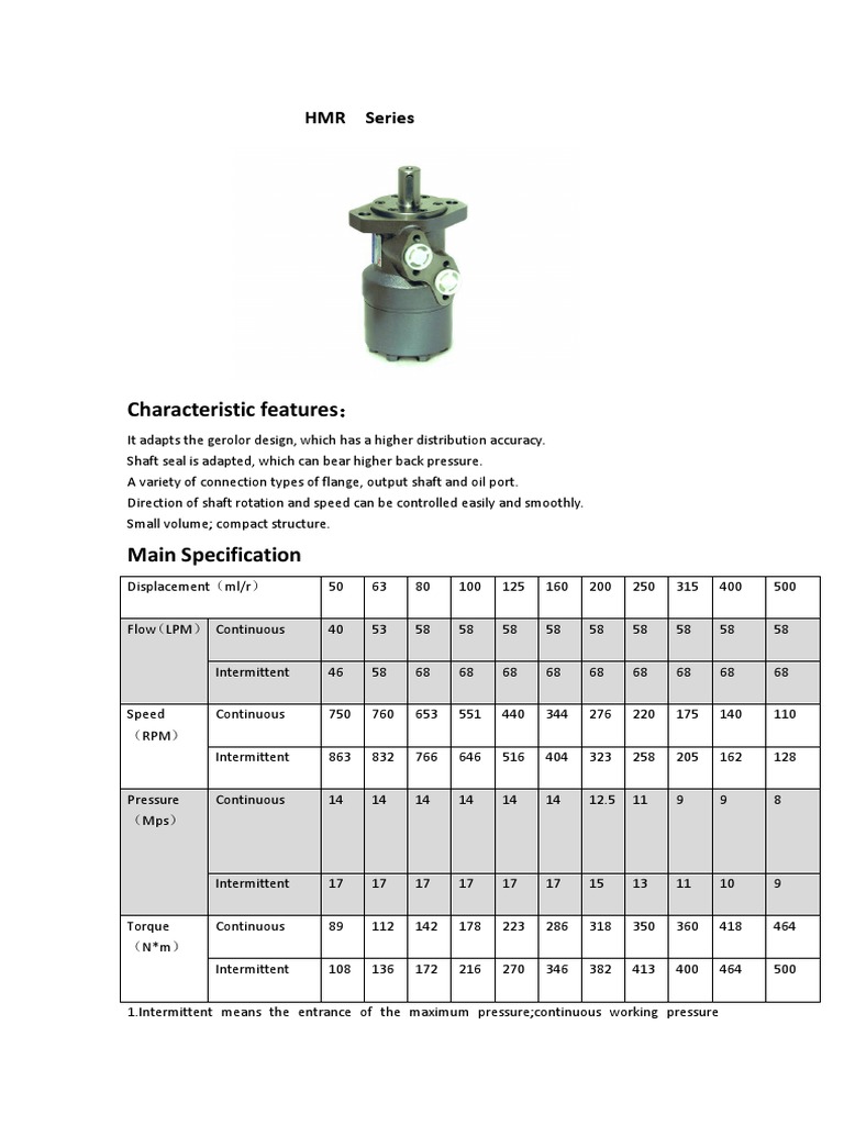 Char-Lynn HMR Orbit Hydraulic Motor | PDF