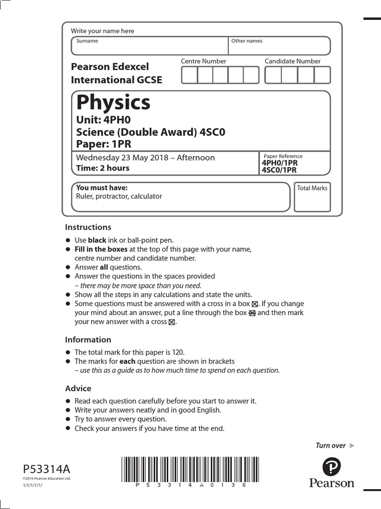 June 2018 (R) QP - Paper 1P Edexcel Physics IGCSE | PDF | Mirror ...