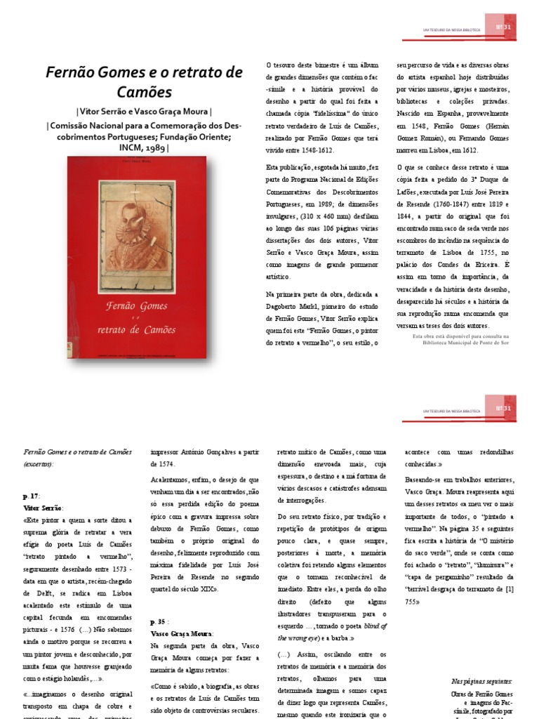 Retrato de Camões por Fernão Gomes | PDF