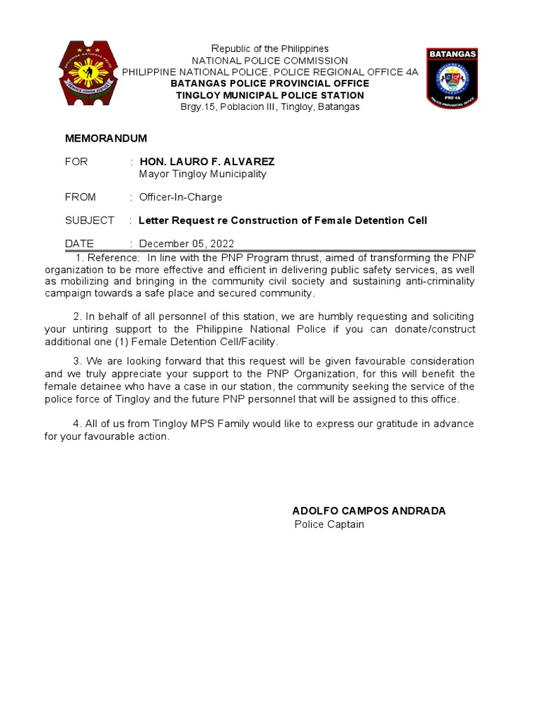 Letter Request For Donation of One (1) Unit of Motorcycle | PDF