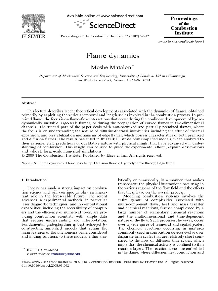 Advances in Flame Dynamics Theory | PDF | Turbulence | Fluid Dynamics