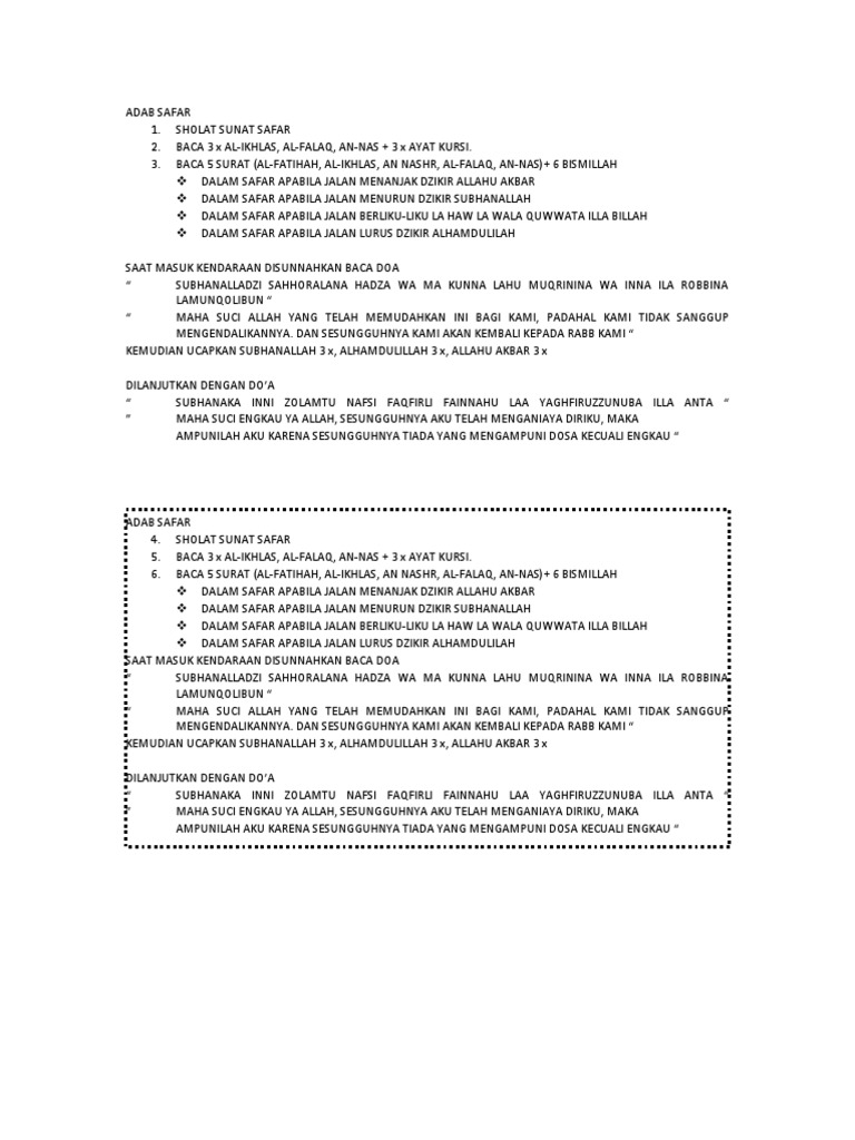 Doa Safar | PDF