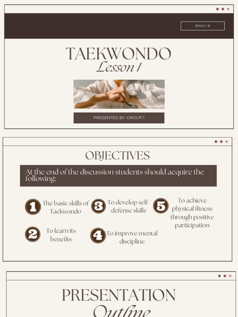 BSMT 1B Group1 Taekwondo | PDF | Taekwondo | Combat Sports