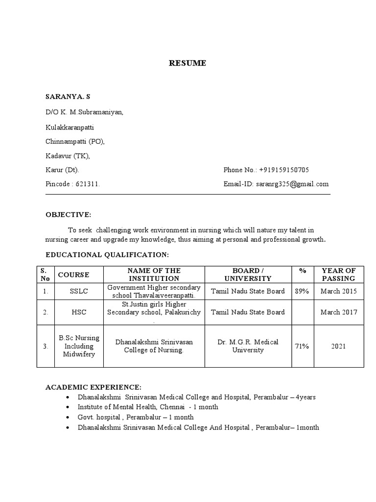Saran Resume | PDF
