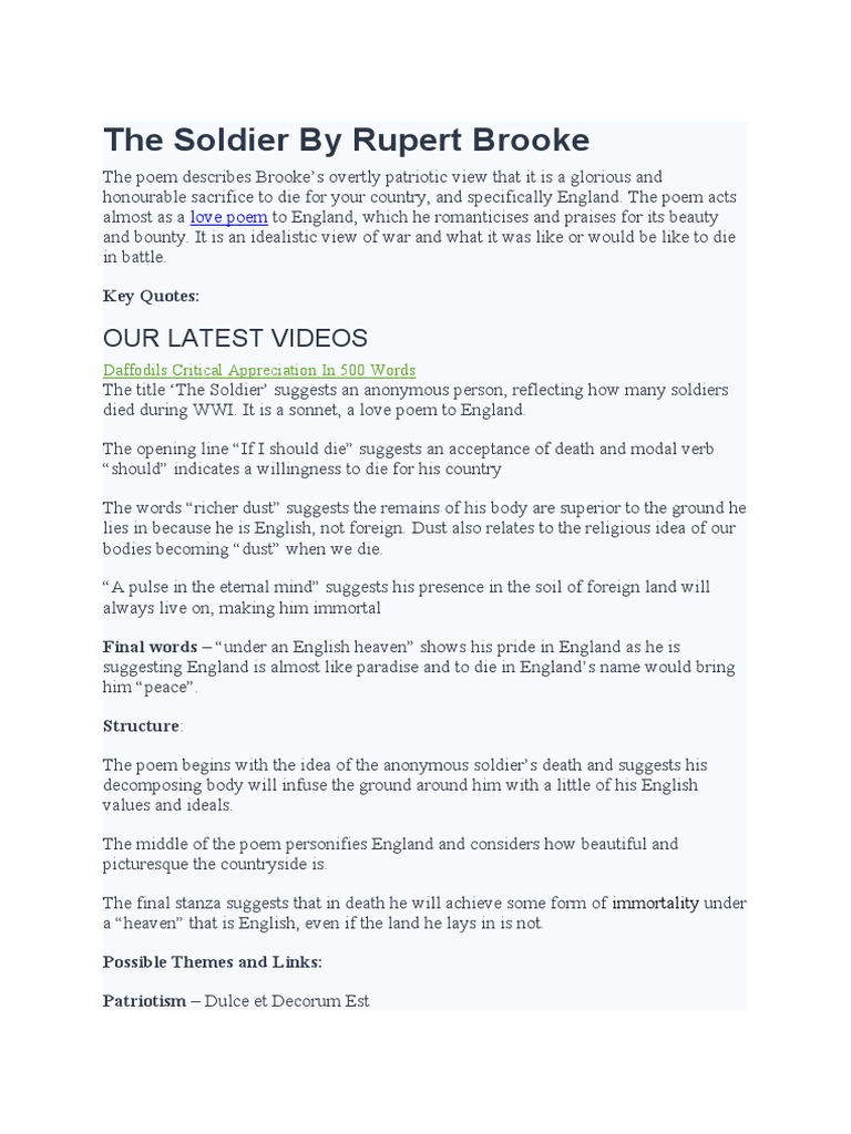 The Soldier by Rupert Brooke | PDF