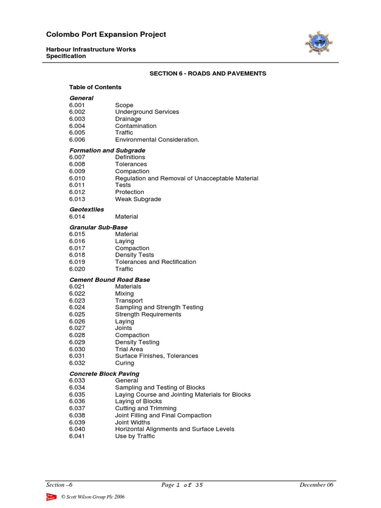 Section 06 Roads and Pavements PDF | PDF | Concrete | Road Surface