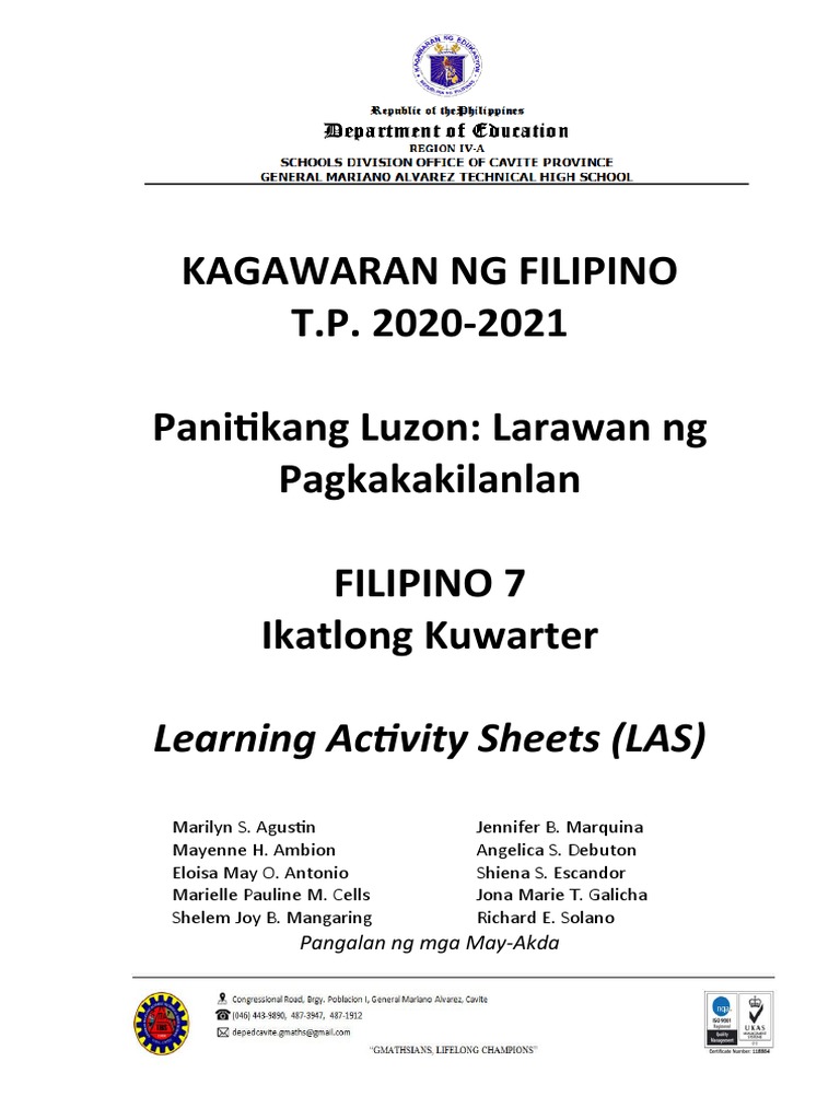 LAS G7 EDITED With Answer Key | PDF