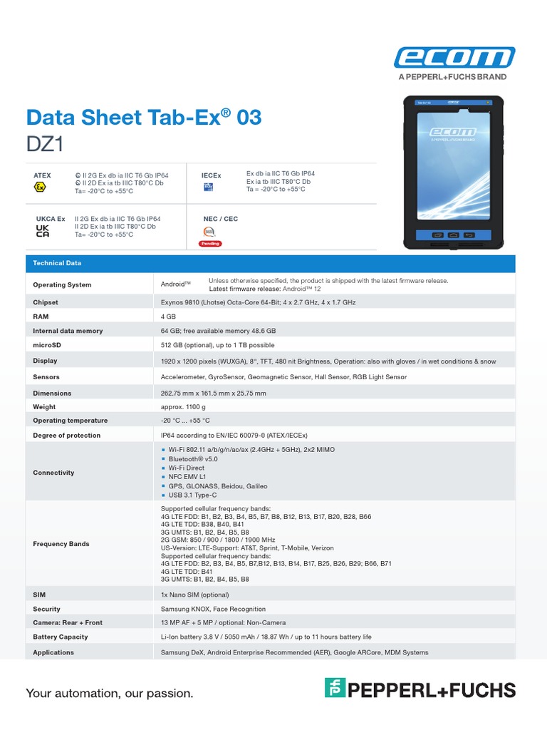 Datasheet Tab-Ex 03 DZ1 EN | PDF | 4 G | Lte (Telecommunication)