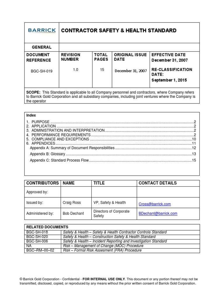 Contractor-Safety-and-Health-Standard | PDF | Employment | Occupational ...