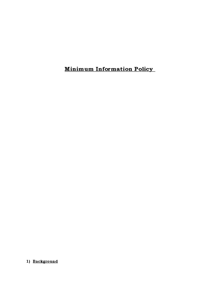 Policy On Minimum Information | PDF | Information | Insurance