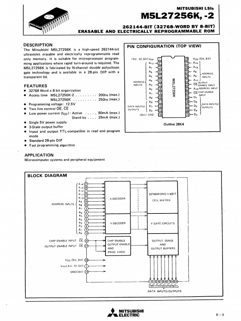 M5L27256K Mitsubishi PDF | PDF