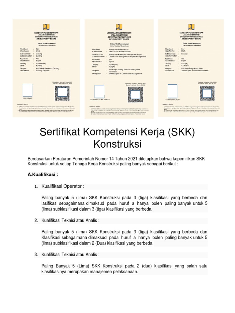 Sertifikat Kompetensi Kerja PDF | PDF